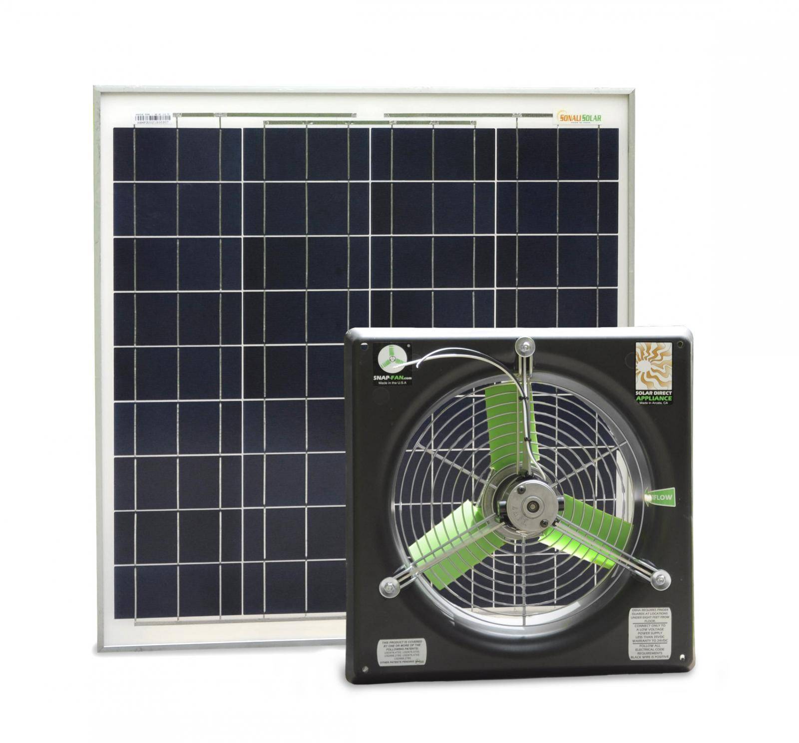 SNAP-Fan Solar/Battery DC - Brushless 12" Fan Solar Kit – Growhaus Supply