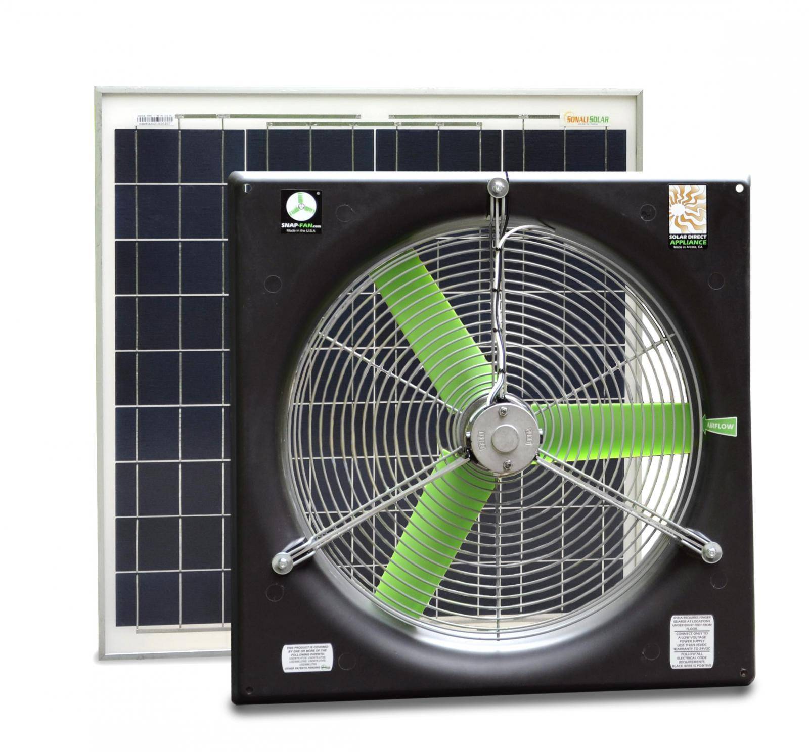 SNAP-Fan Solar/Battery DC - Brushless 20" Fan Solar Kit – Growhaus Supply
