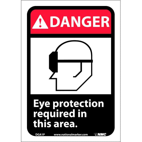 Danger Eye Protection Required Sign - Vinyl 7"W X 10"H – Growhaus Supply