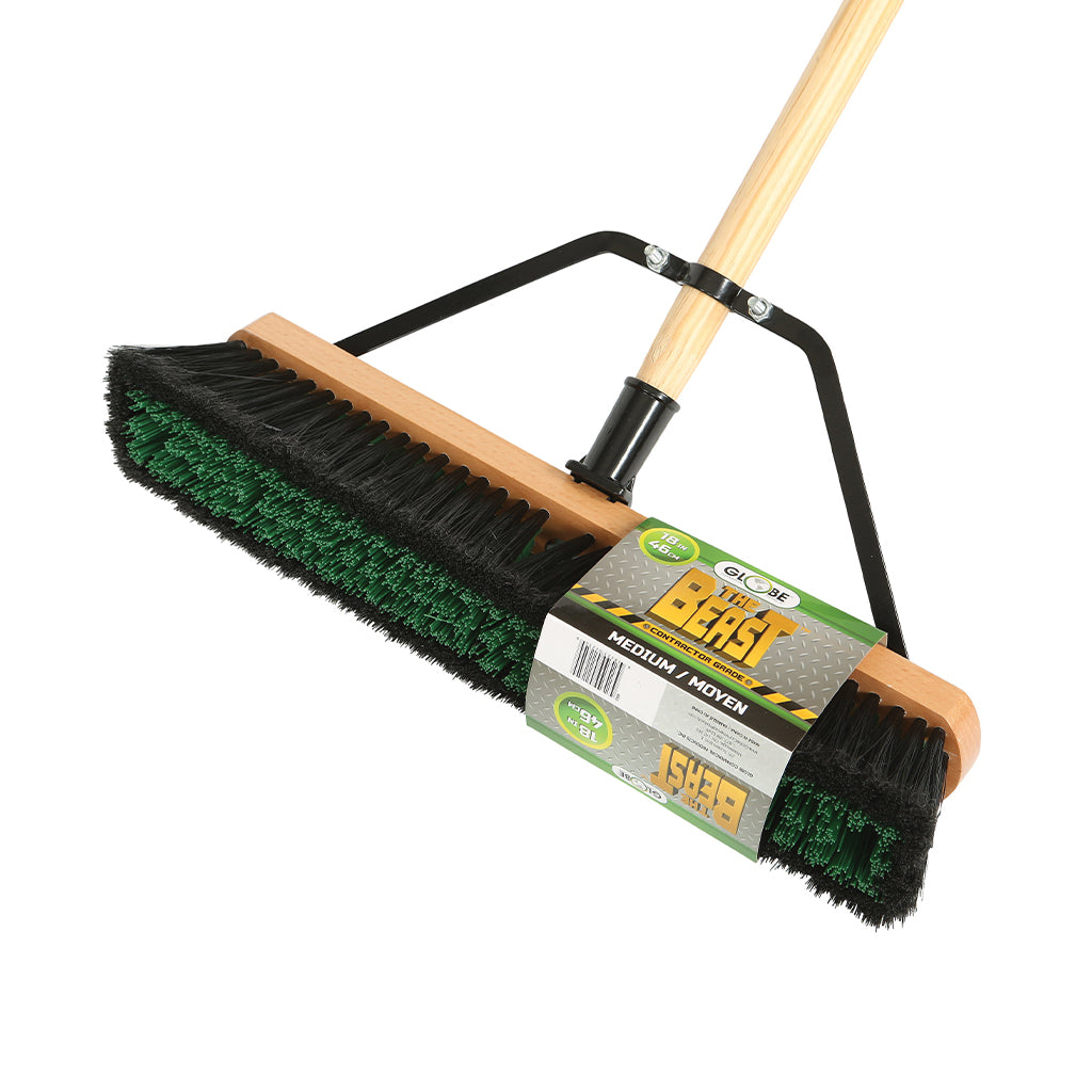 18" Assembled Wood Block Contractor push broom-Medium fibers – Growhaus ...