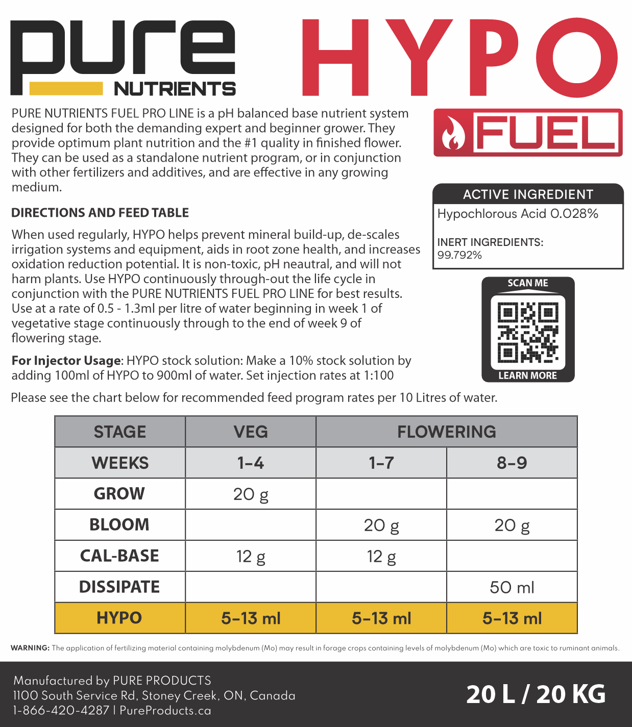 PURE FUEL Pro Line - HYPO Formula – Growhaus Supply