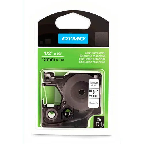 DYMO® D1 Standard Labels 1/2" Black on White – Growhaus Supply