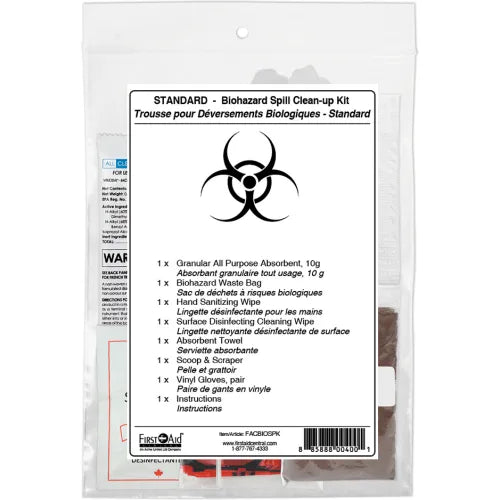 First Aid Central™ Standard Biohazard Spill Clean-Up Kit – Growhaus Supply
