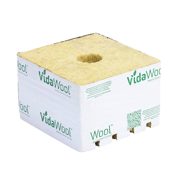 VidaWool Rockwool Block with Hole, 6 Inch x 6 Inch x 4 Inch – Growhaus ...