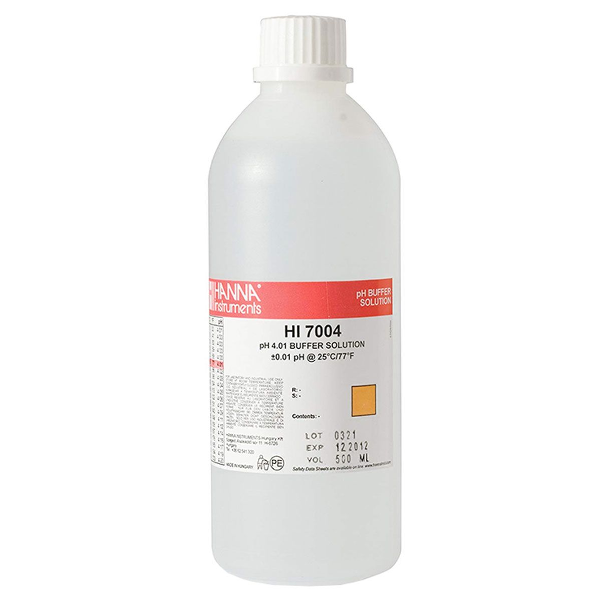 Hanna pH4 Buffer Solution 500ml – Growhaus Supply